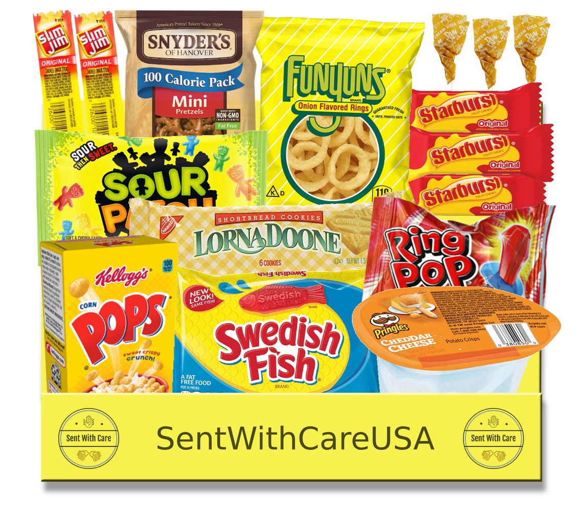 Box of Sunshine Snacks Yellow Gift Box Sunshine Box Snack - Etsy