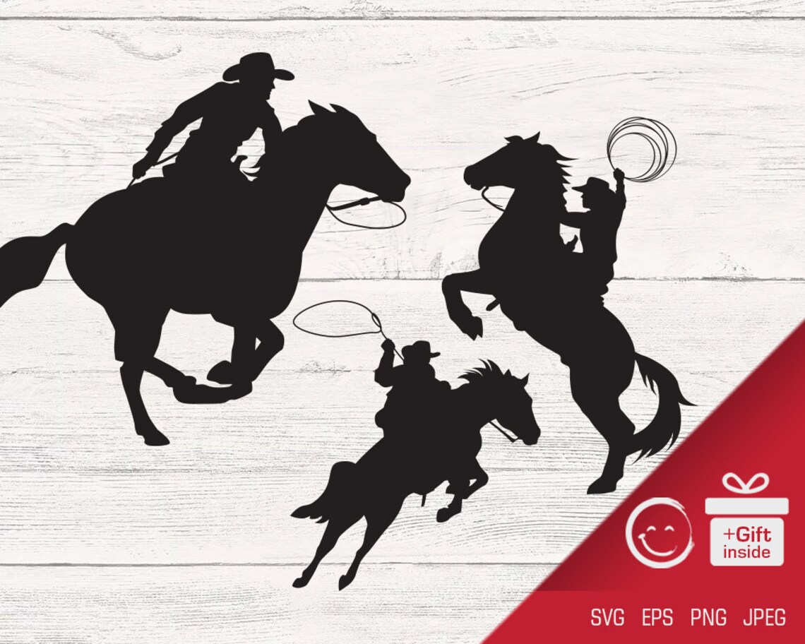 Roping Cowboy SVG Cowboy SVG Western Country Svg Horse | Etsy