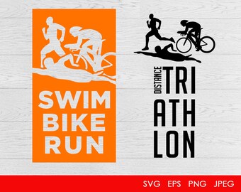 Swim Bike Run Svg | Etsy
