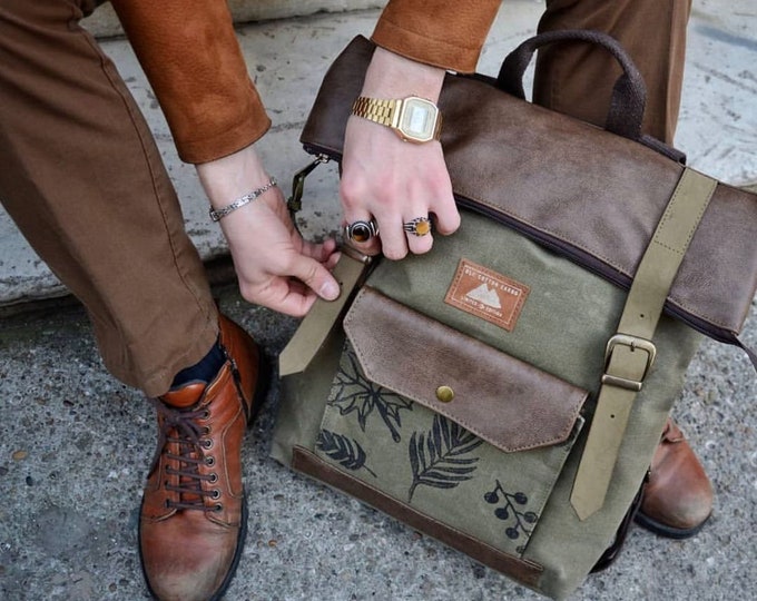 Roll up Down Backpack UK Outdoor Bag Everyday Backpack Vintage Boho ...