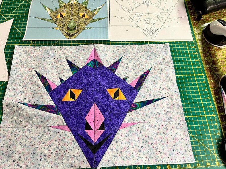 Dragon Head Foundation Paper Piecing Quilt Block Pattern - PDF Only - Etsy