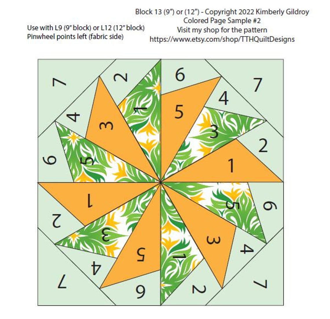 BLOCK 13 Mix and Match 9" Foundation Paper Piecing Quilt Block Pattern - PDF Only - Pinwheel ...