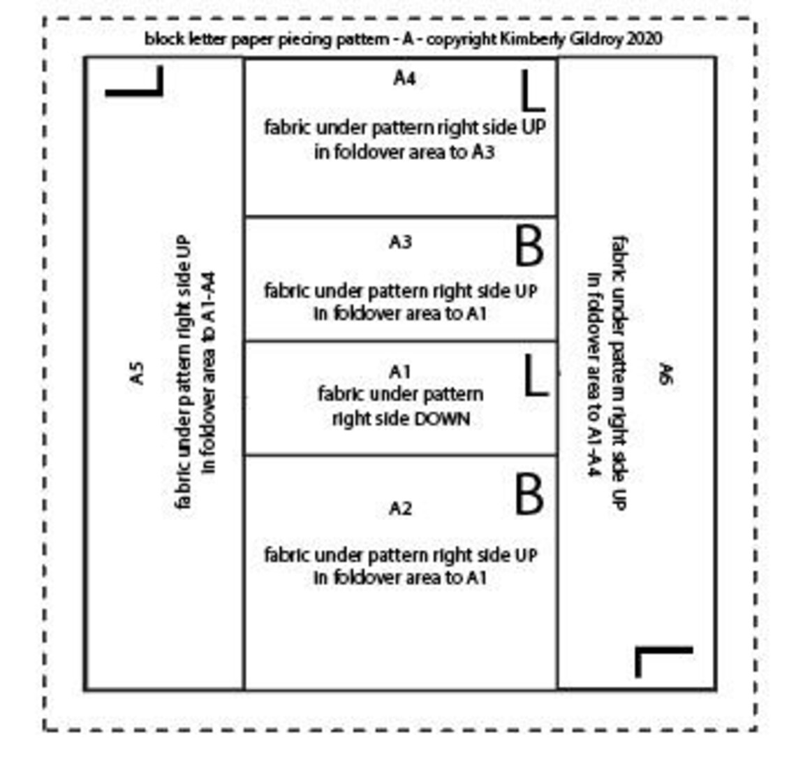 PDF PATTERNS 4 Block Letters Foundation Paper Piecing Full English ...