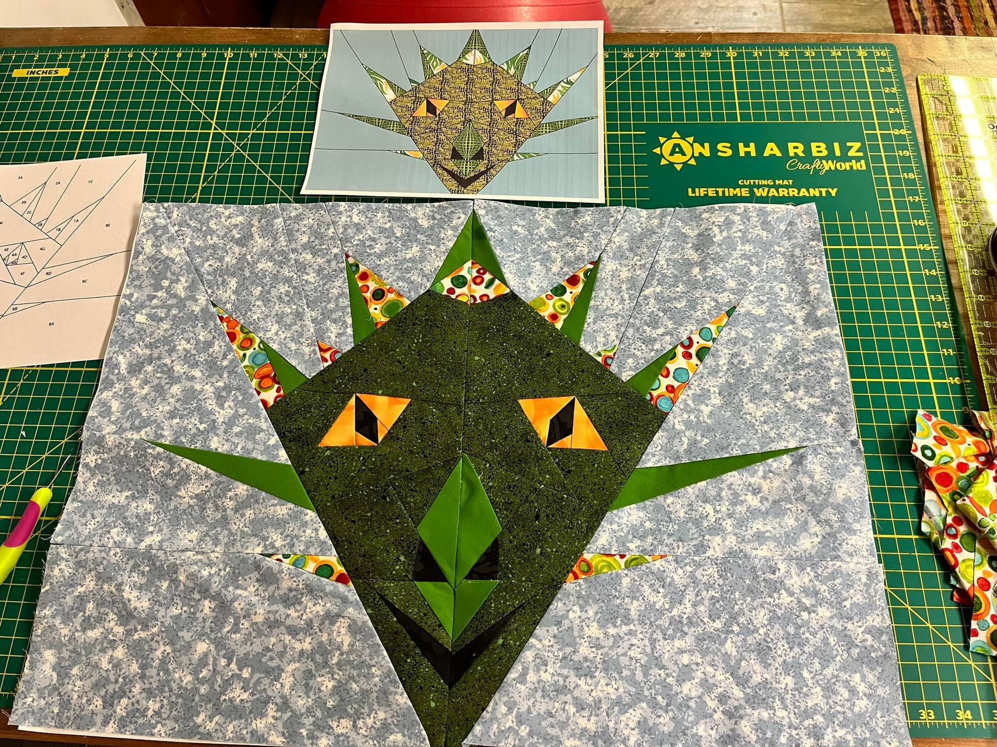 Dragon Head Foundation Paper Piecing Quilt Block Pattern - PDF Only - Etsy