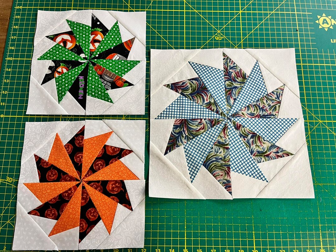 BLOCK 13 Mix and Match 9 Foundation Paper Piecing Quilt Block Pattern PDF Only Pinwheel plus ...