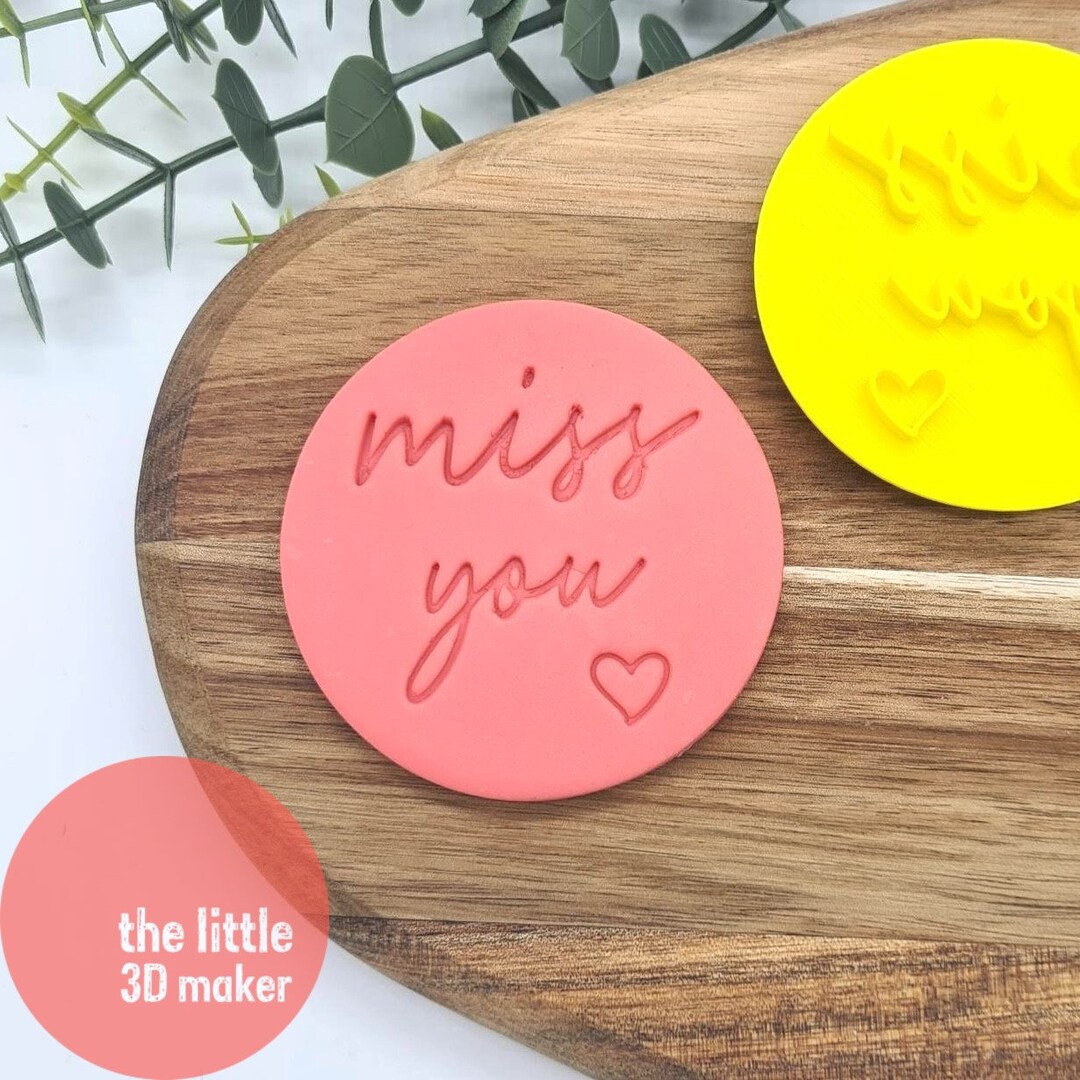 Miss You Cookie Cutter Stamp Fondant Embosser - Etsy Österreich
