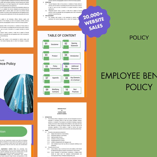 Employee Benefits Template - Etsy Employee Benefits Template - Etsy