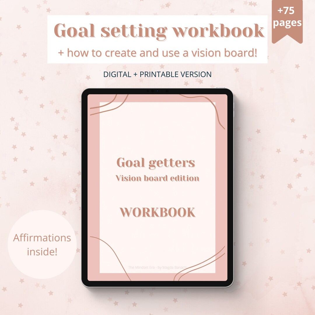 Goal Setting Vision Board Digital Workbook | Digital Journal | Digital ...