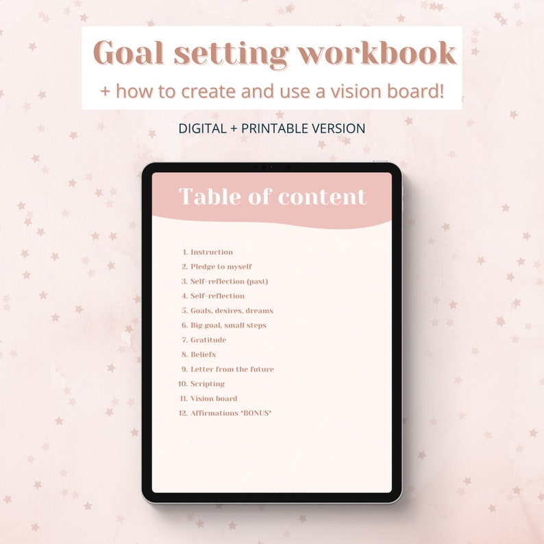 Goal Setting Vision Board Digital Workbook Digital Journal | Etsy