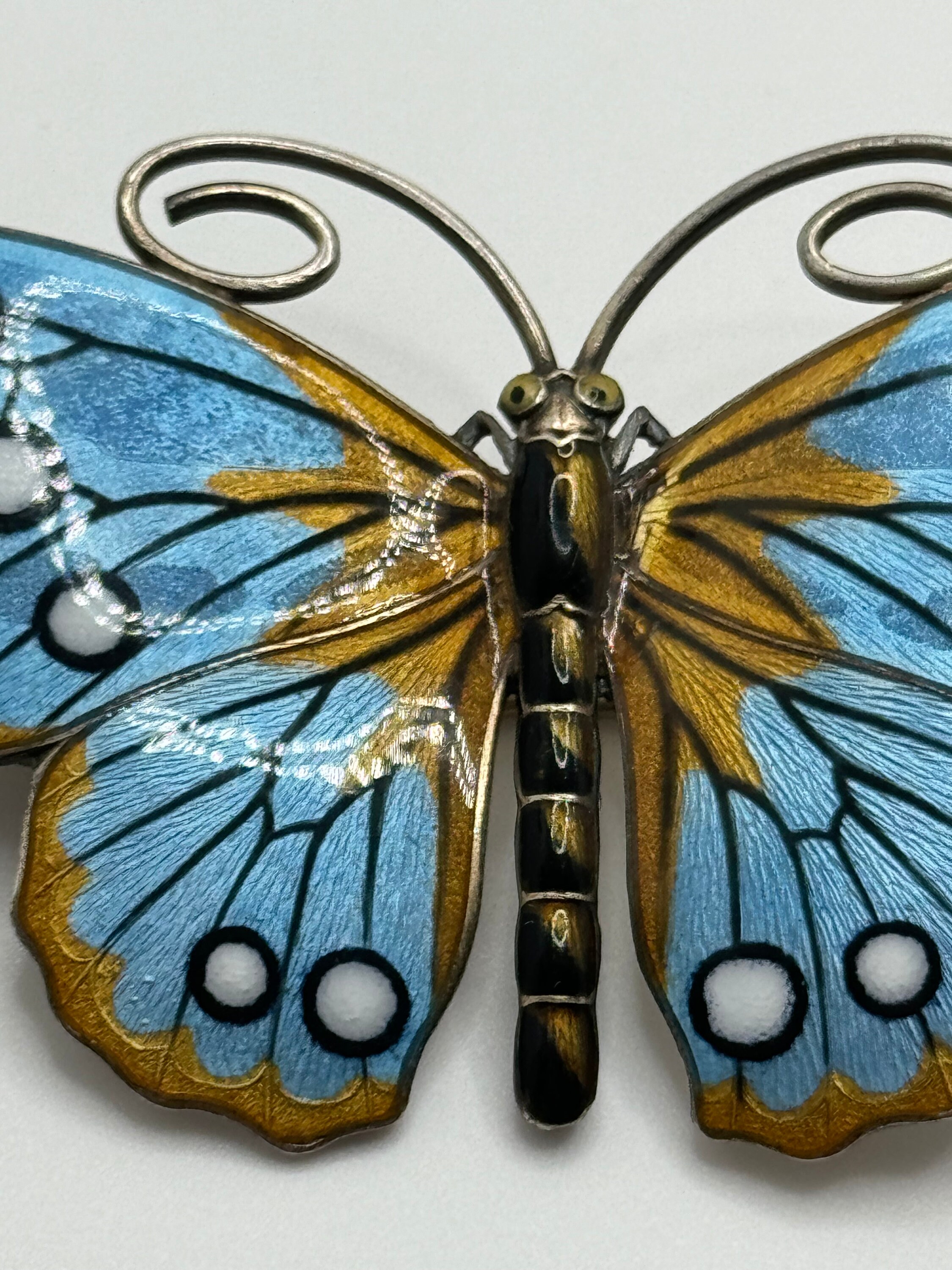 Antique Marius Hammer Norway 930S Sterling Silver Enamel Butterfly ...