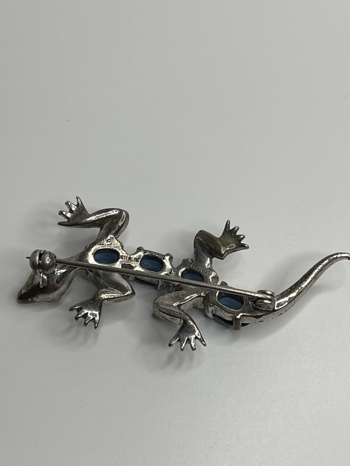 Vintage German Art Deco Knoll and Pregizer Sterling Silver Lizard Paste ...