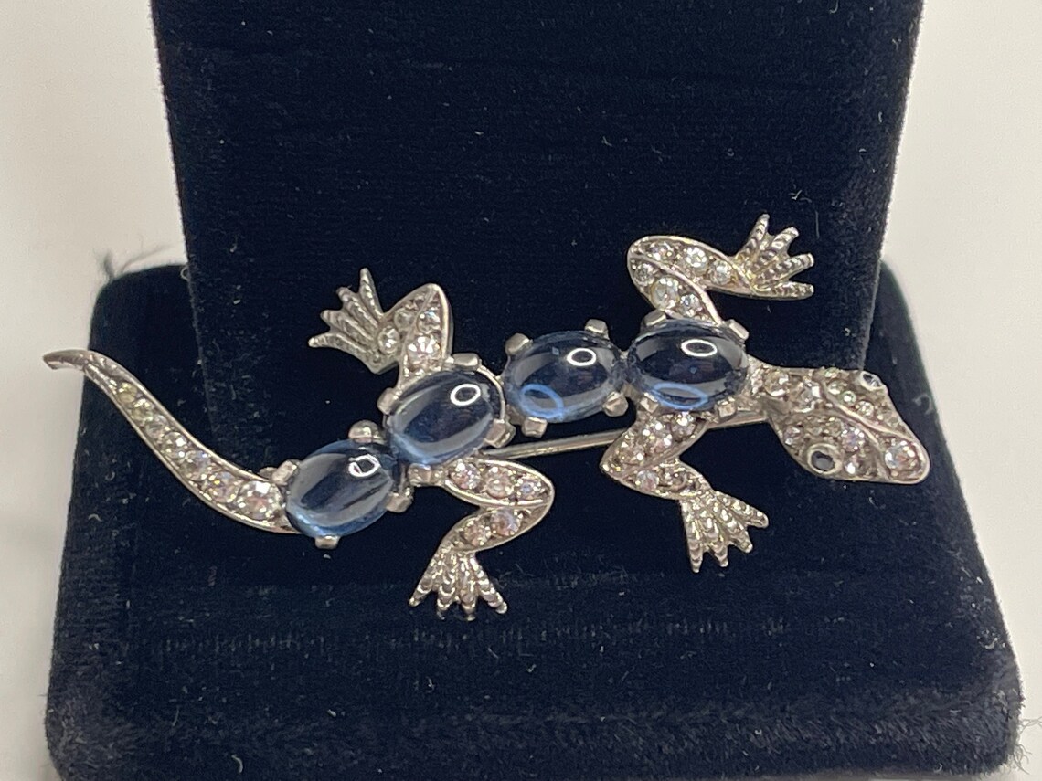 Vintage German Art Deco Knoll and Pregizer Sterling Silver Lizard Paste ...