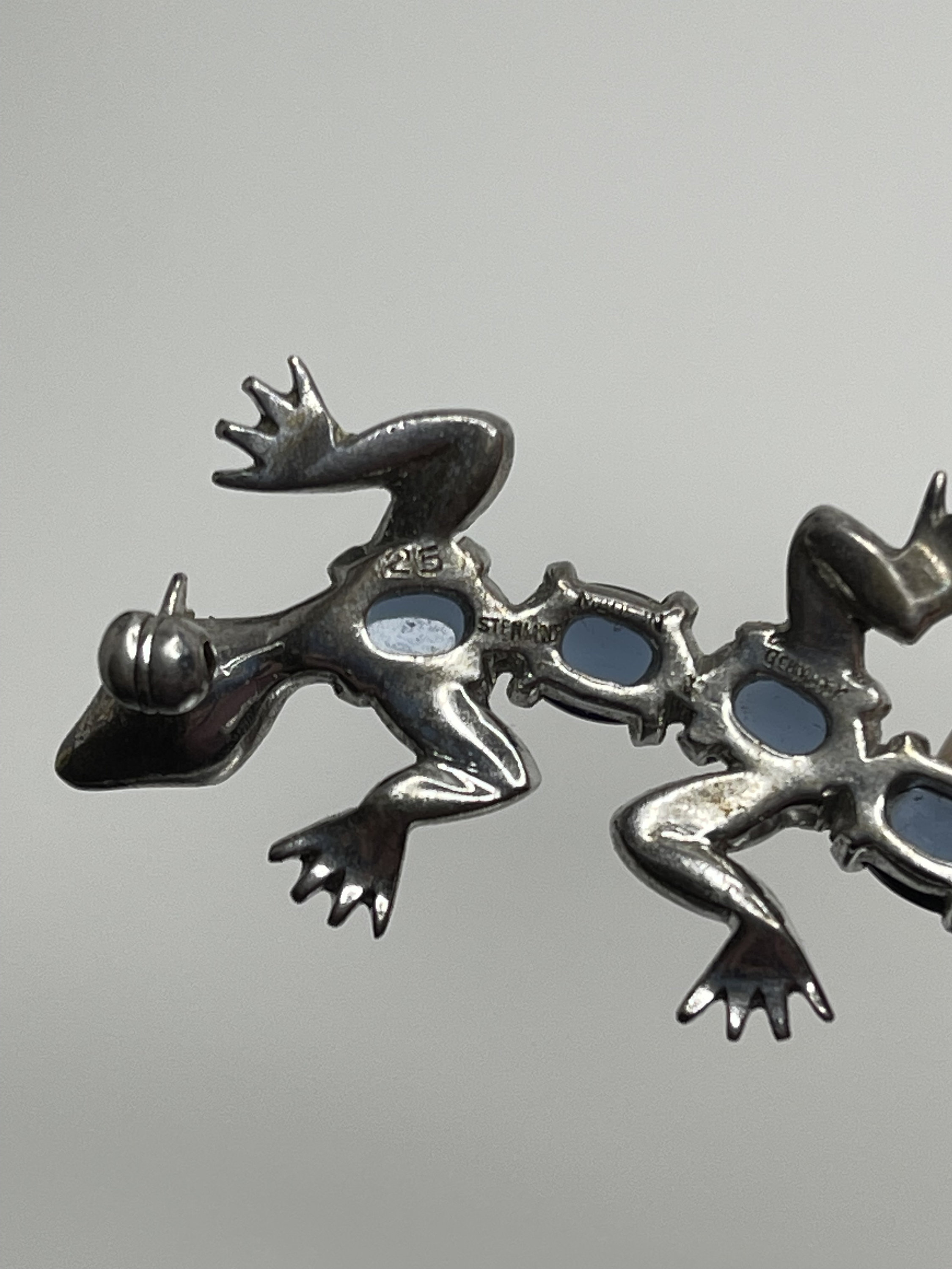 Vintage German Art Deco Knoll and Pregizer Sterling Silver Lizard Paste ...
