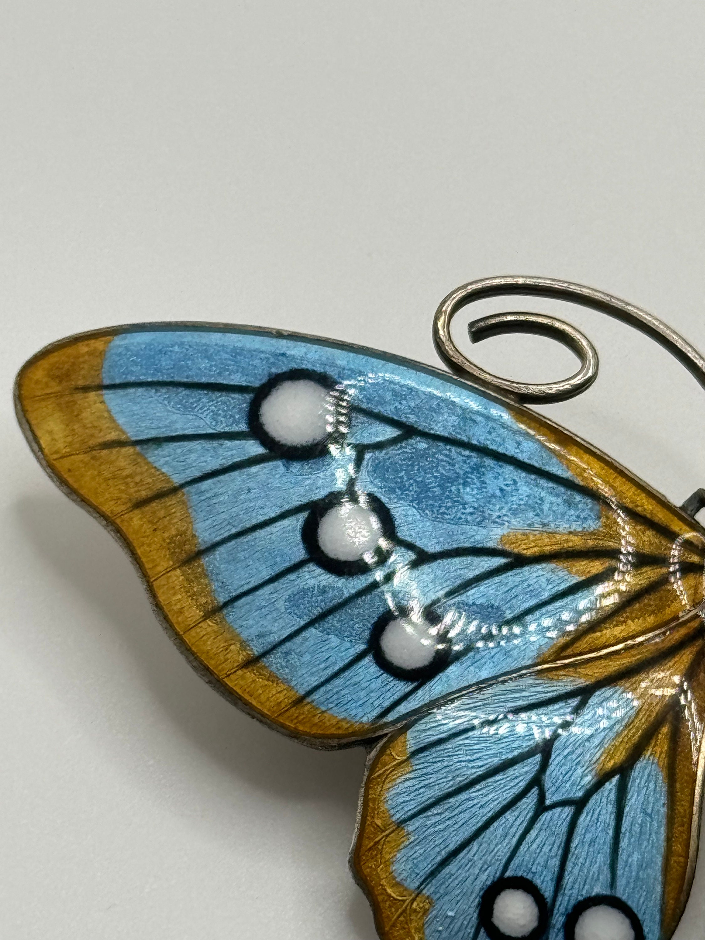Antique Marius Hammer Norway 930S Sterling Silver Enamel Butterfly ...