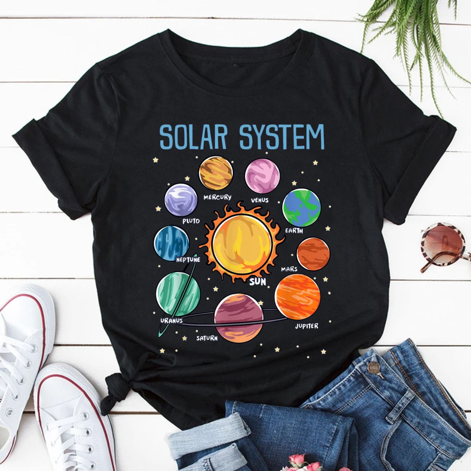Solar System Planets Science Space Boys Girls Kids T-Shirt | Etsy