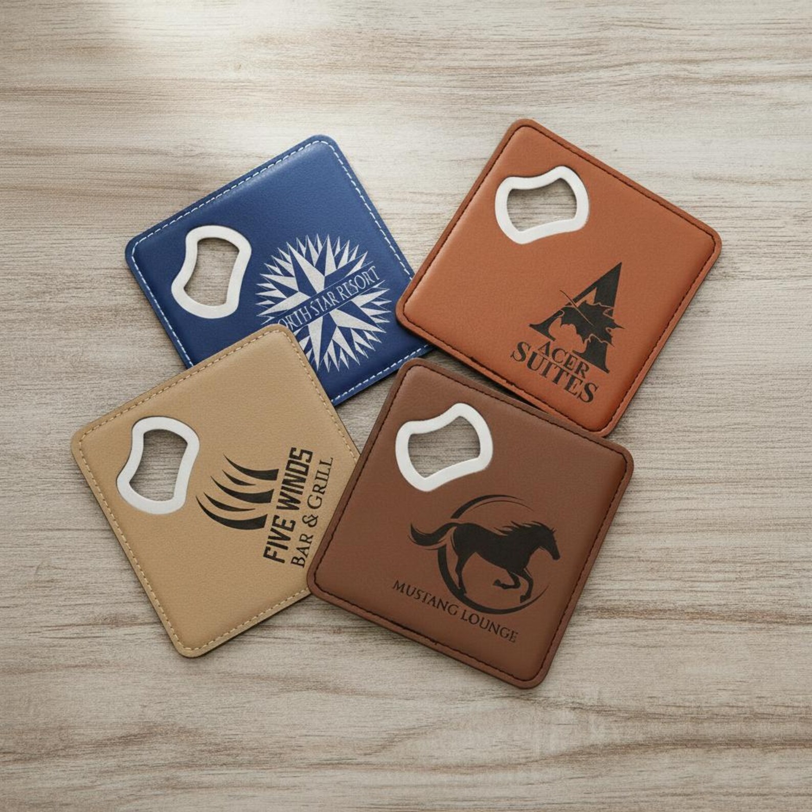 Personalized Coaster Bottle Opener, Custom Logo Coaster, Engraved ...