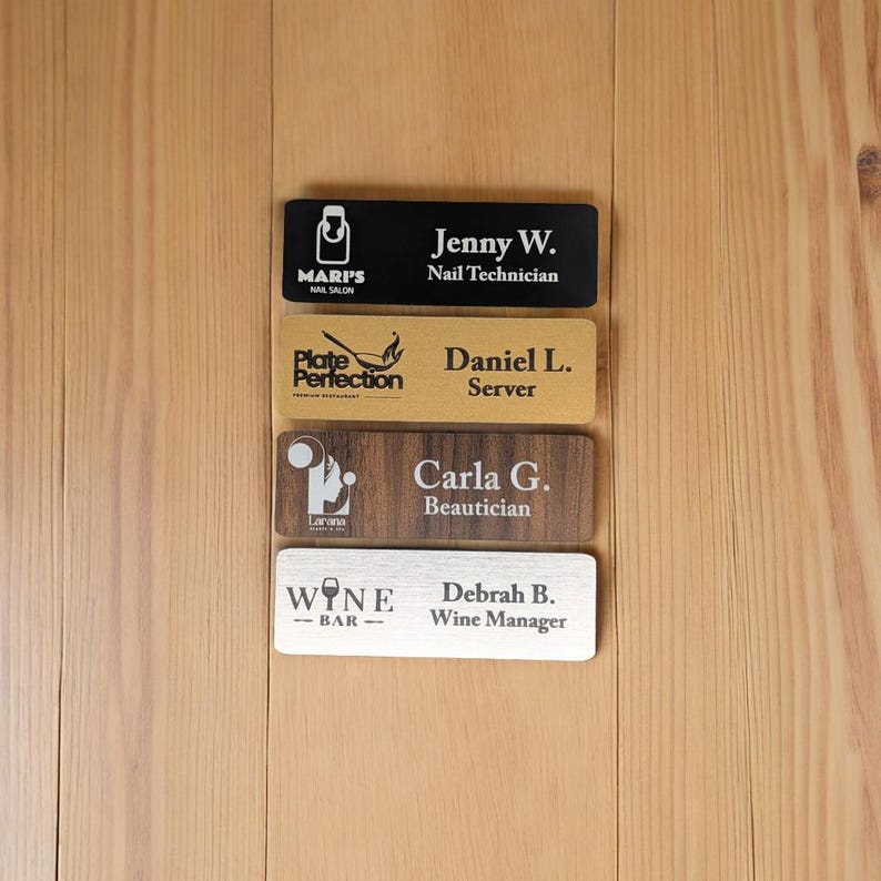 Custom Engraved Magnetic Name Tag: Acrylic Employee Name Badge - Etsy