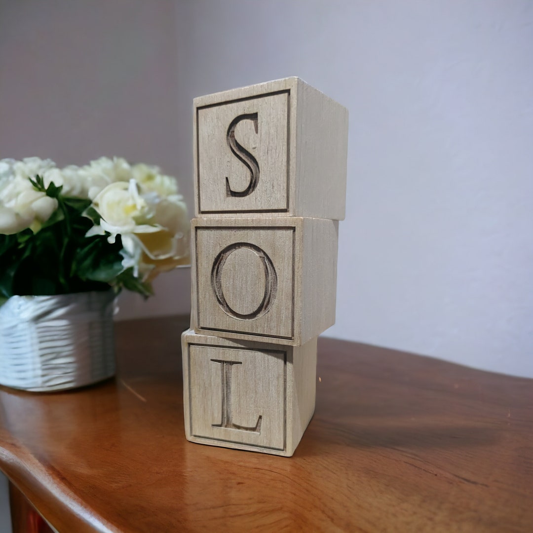 Personalized Wood Name Blocks, Photo Prop, 1.5 Block, Natural Wood ...