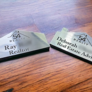 Custom Engraved Magnetic Name Tag: Acrylic Employee Name Badge - Etsy