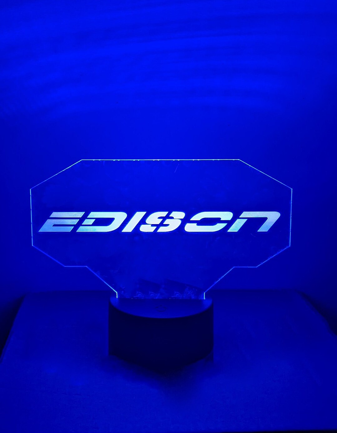 Engraved LED Light Stand Name Engraved Acrylic LED Backlit Light Stand ...