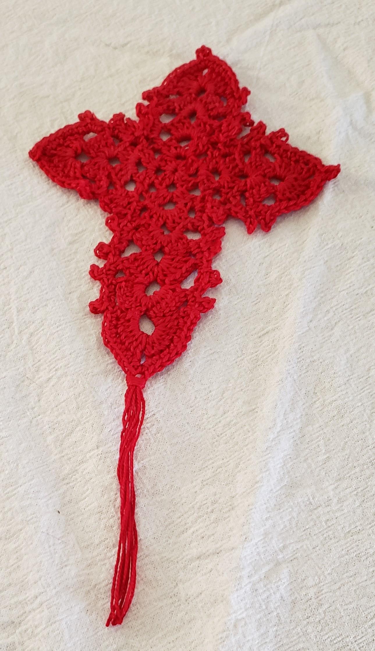Hand Crochet Cross Bookmark - Red - 8 1/4" by 4 1/4" - Etsy