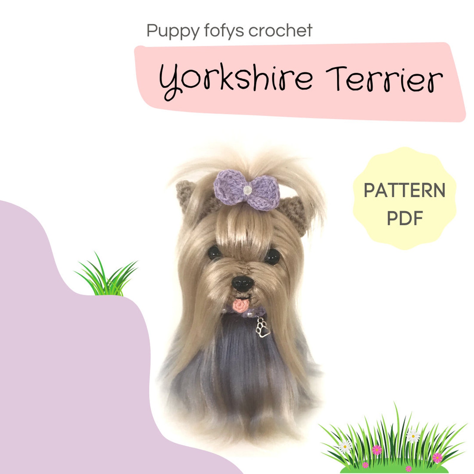 Pattern Crochet Dog - Yorkshire Terrier Amigurumi PDF Yorkie - Etsy