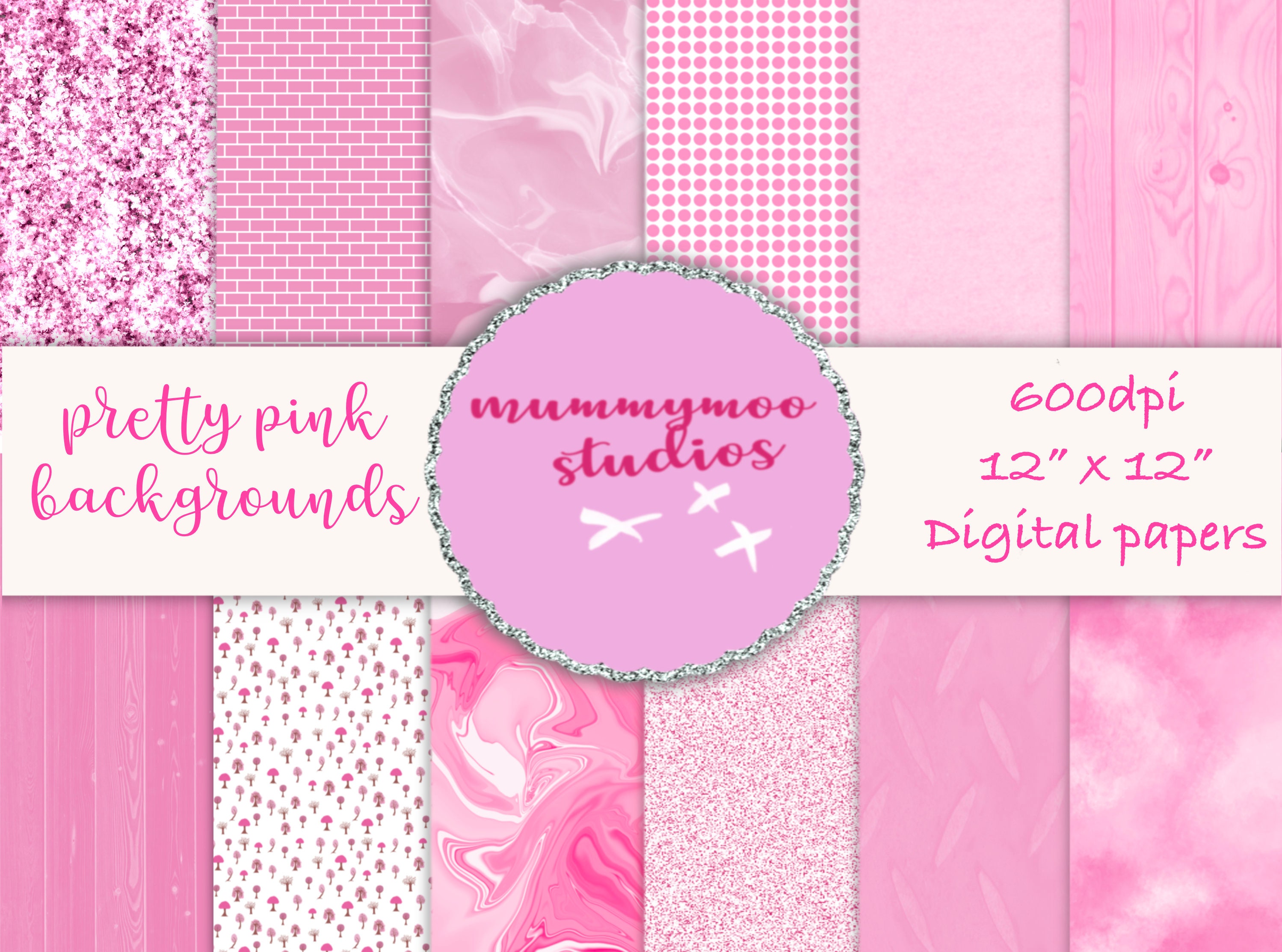 Pretty pink backgrounds digital papers instant digital | Etsy