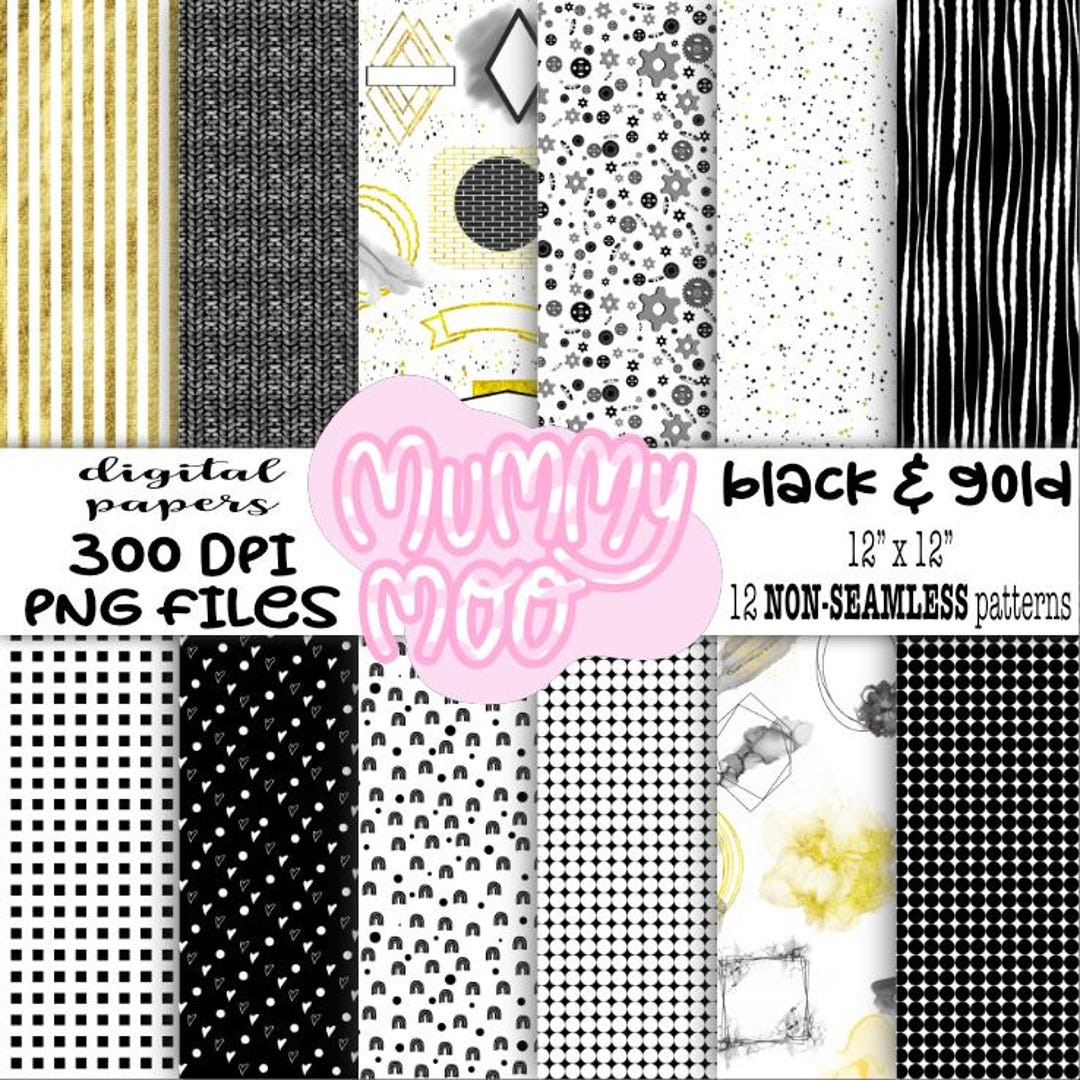 Black & White Backgrounds | Digital Sheets | 12”x12” | Instant Digital ...