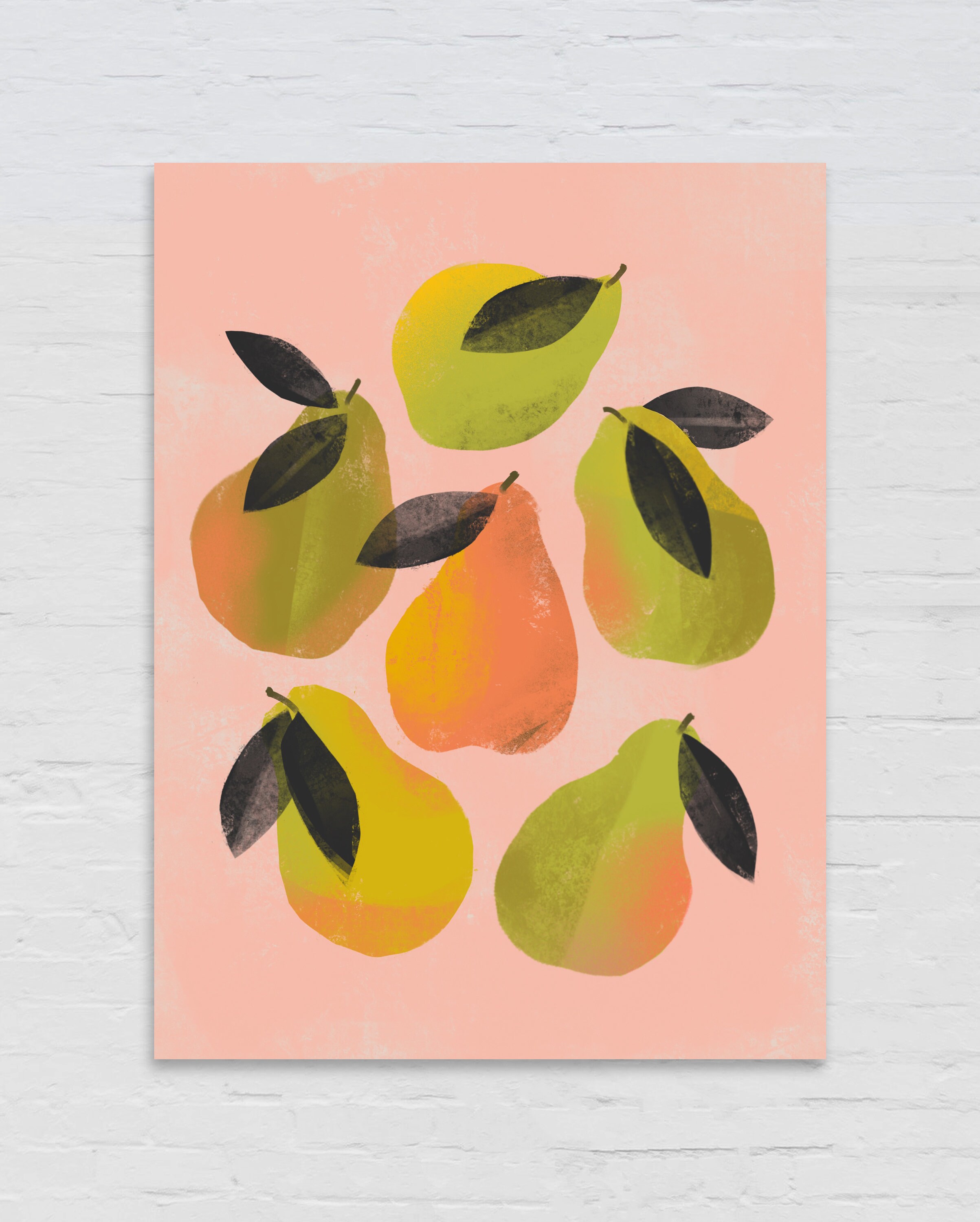 Pears Art Print, Fruit Artwork, Digital Download, Pear Art, Wall Decor ...