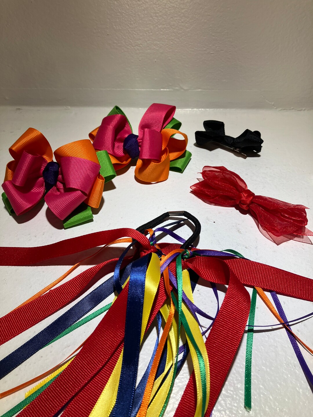 Y2K HAIR BOWS and Tie, Cheerleaders, Cheer Bows - Etsy