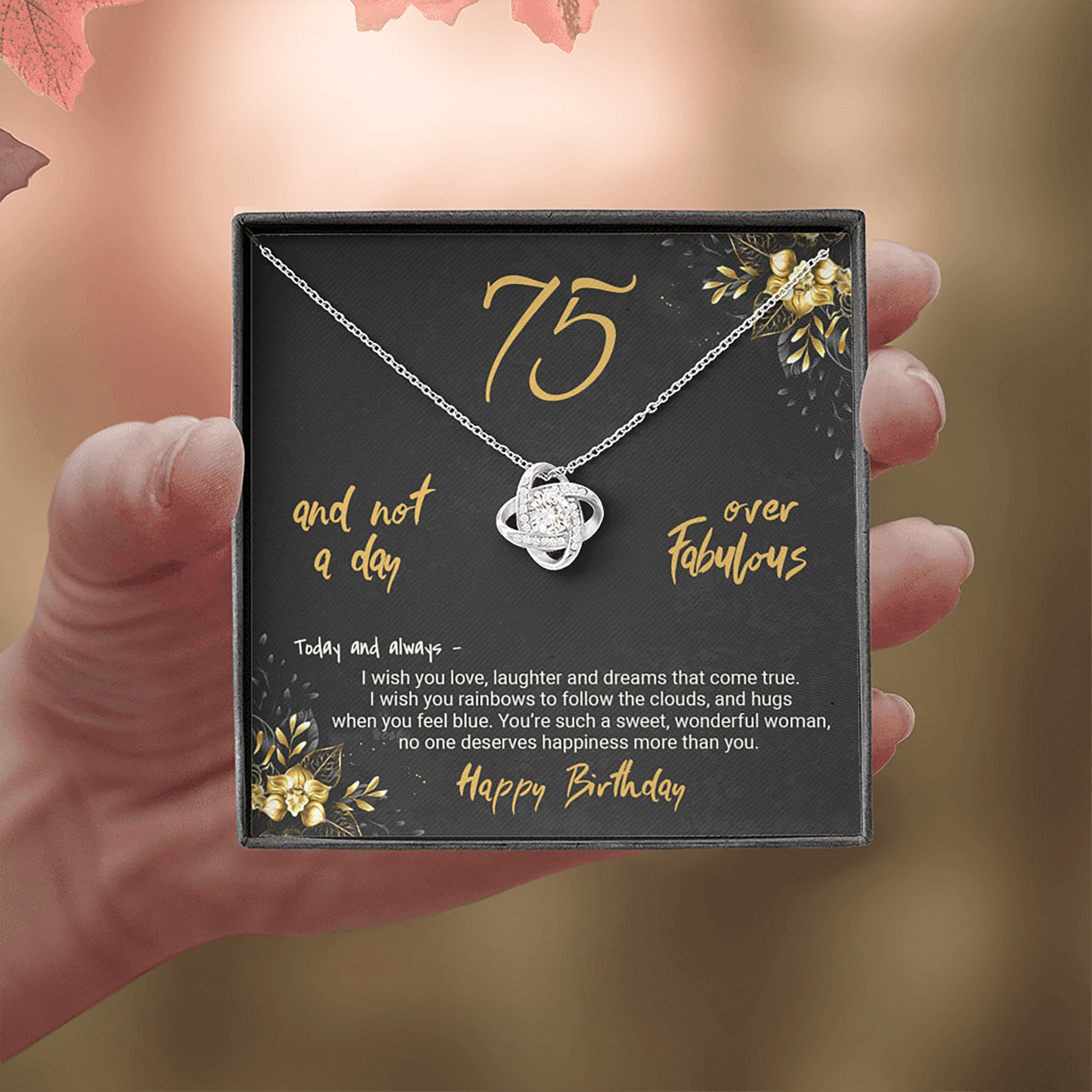 75th Birthday T For Women 75th Birthday Jewelry Love Knot Etsy