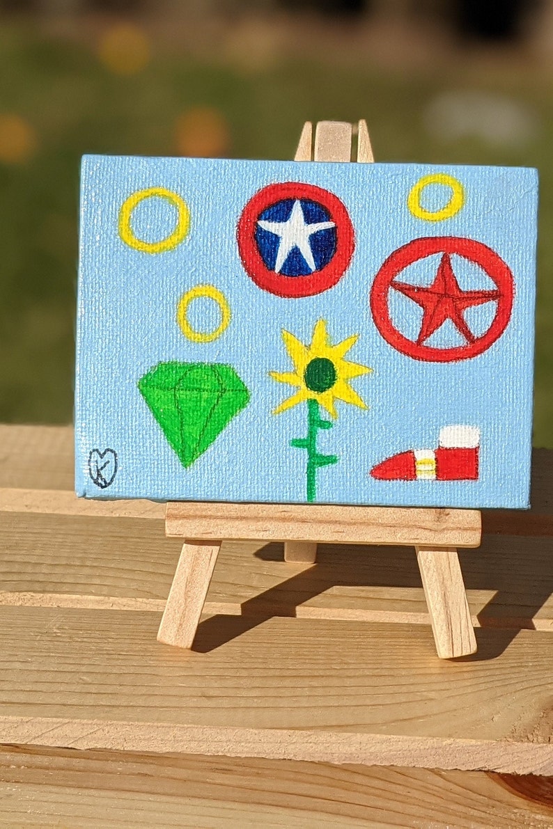 Sonic the Hedgehog Themed Mini Canvas 4x3 Inches Miniature - Etsy