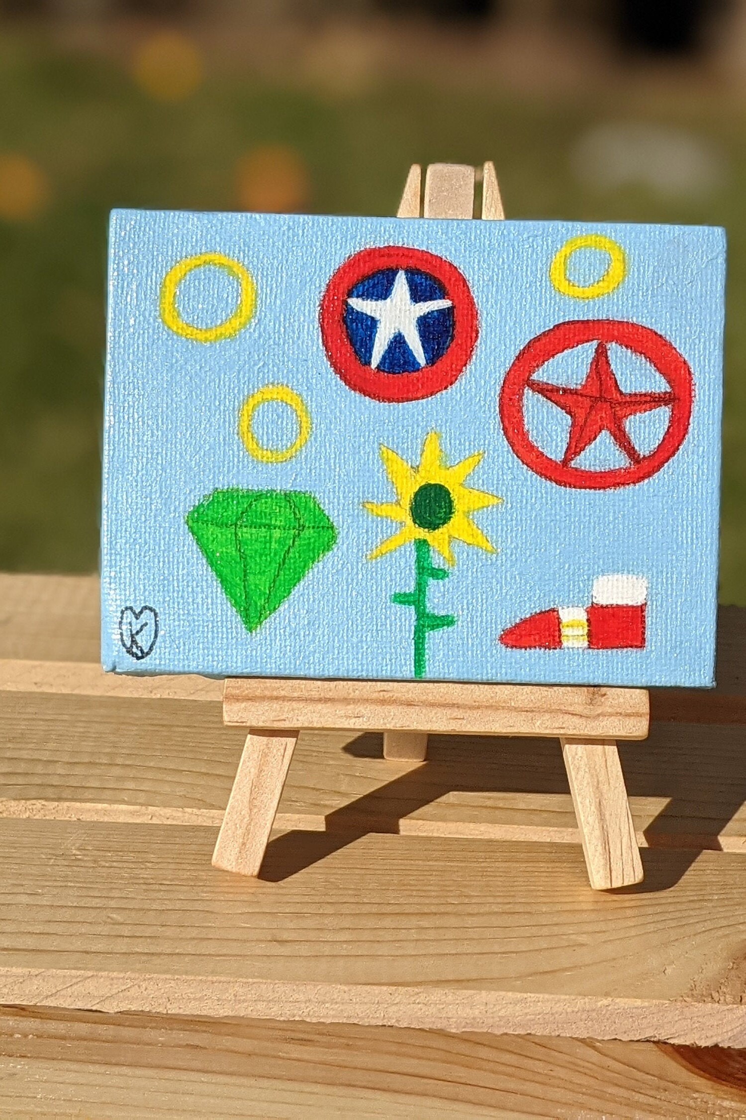 Sonic the Hedgehog Themed Mini Canvas 4x3 Inches, Miniature Acrylic Art ...