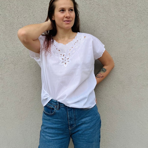 Cutwork Blouse - Etsy