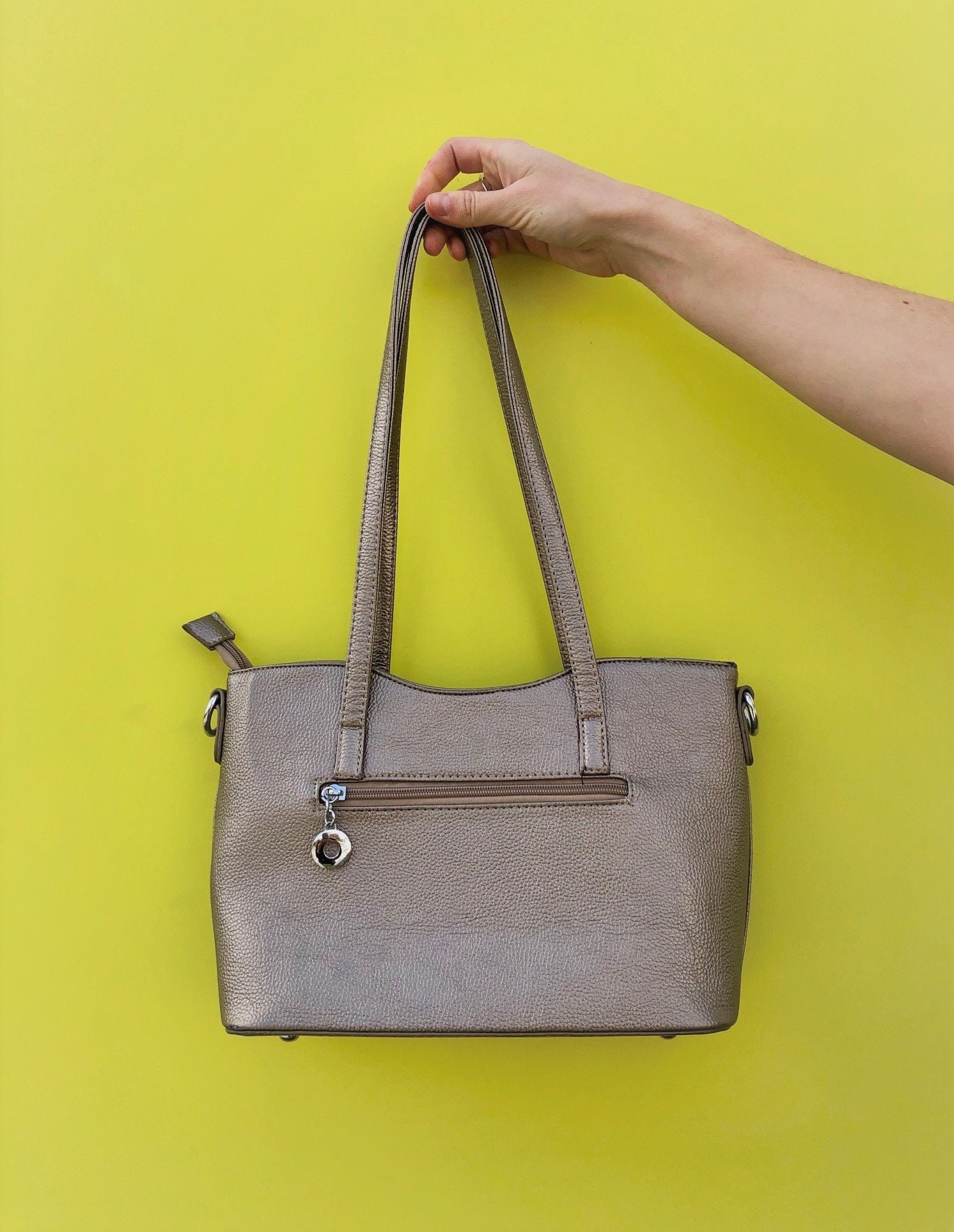 Vintage Golden Bronze Shauli Bag/vintage Genuine Leather Hand Bag ...