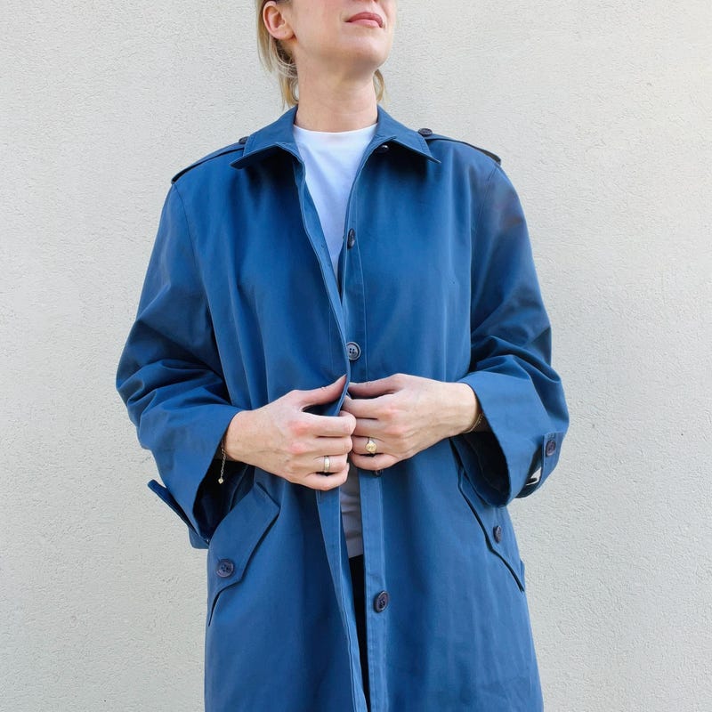 Blue Trench Coat - Etsy