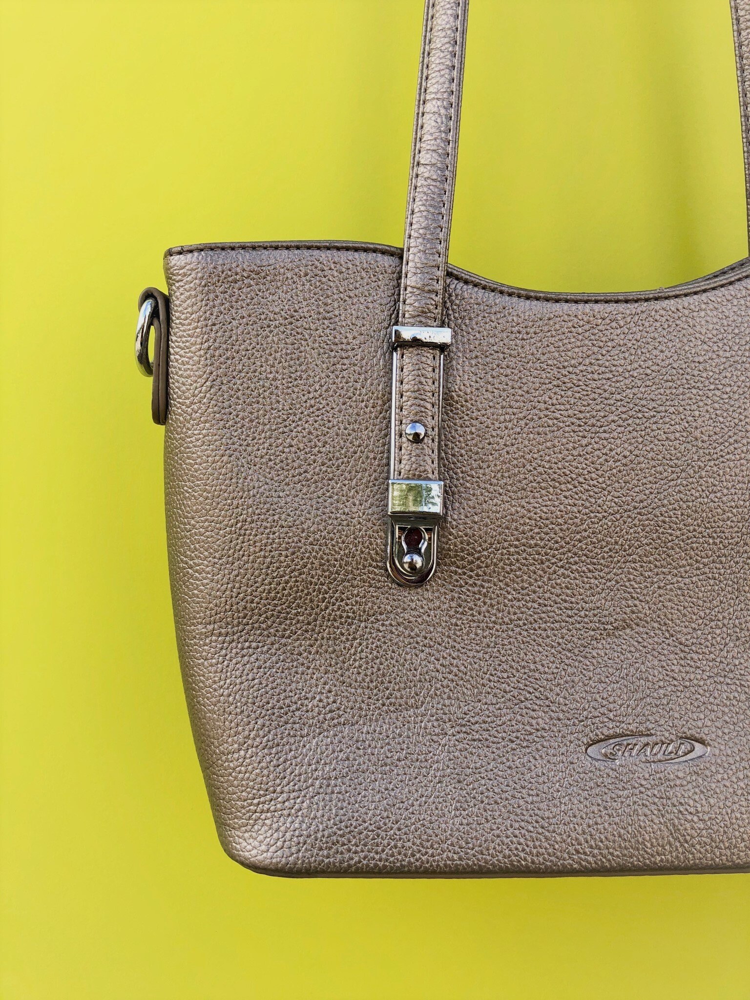 Vintage Golden Bronze Shauli Bag/vintage Genuine Leather Hand Bag ...