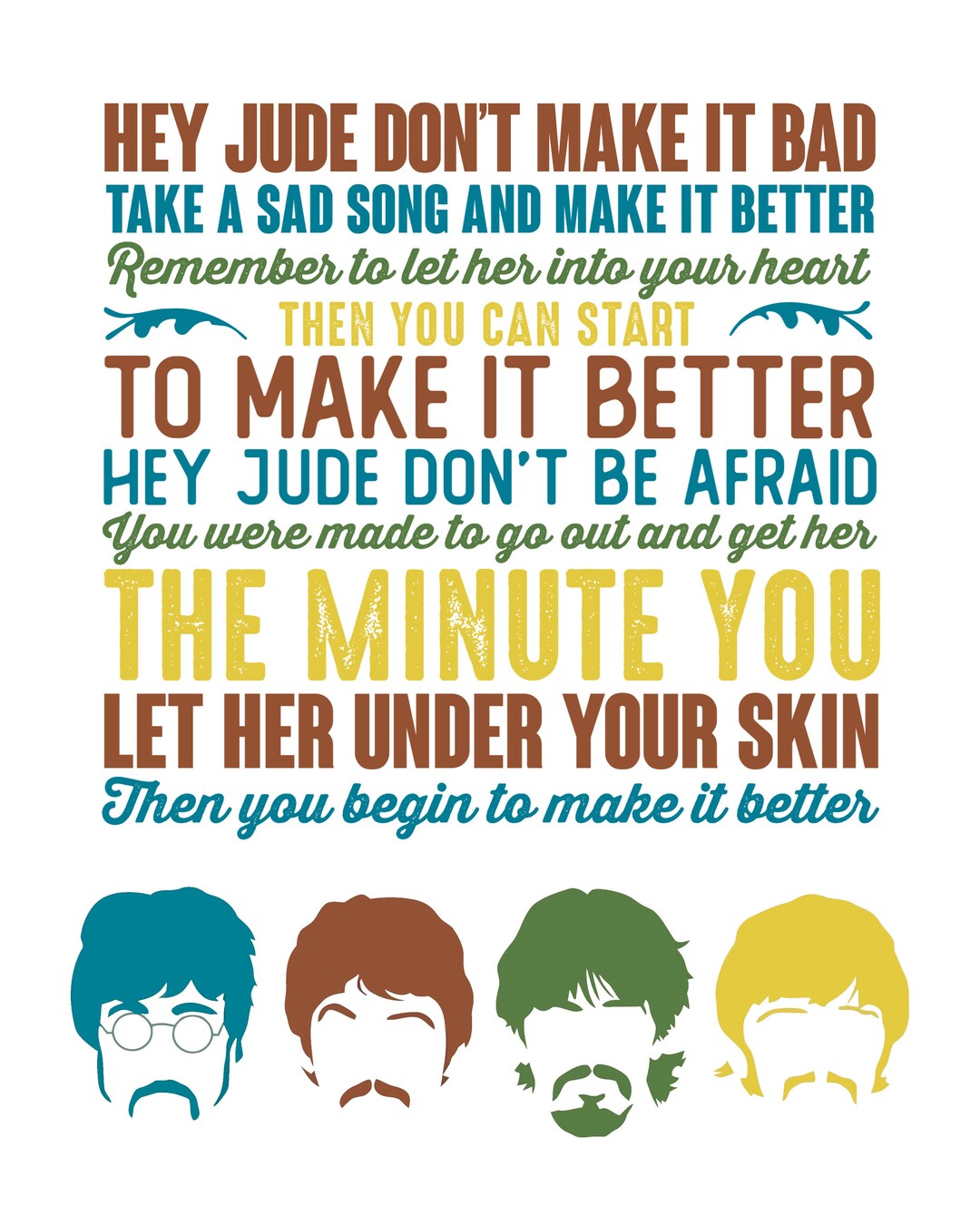 Hey Jude Lyric Picture - Etsy