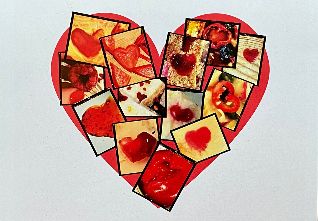 Red Accidental Love Hearts Collage, A4 Print - Etsy