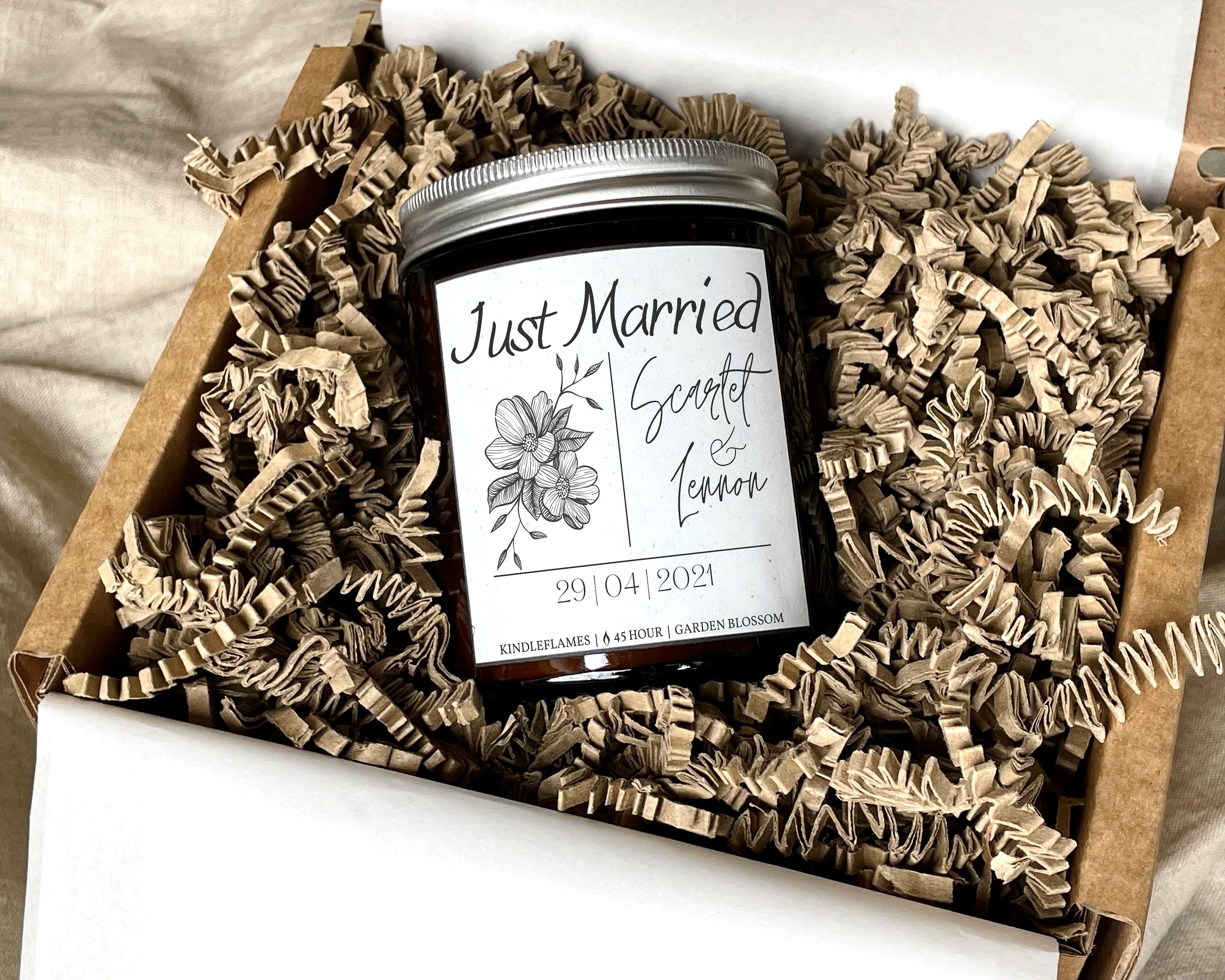 Just Married, Marriage Gift, Personalized Candle Gift - Etsy