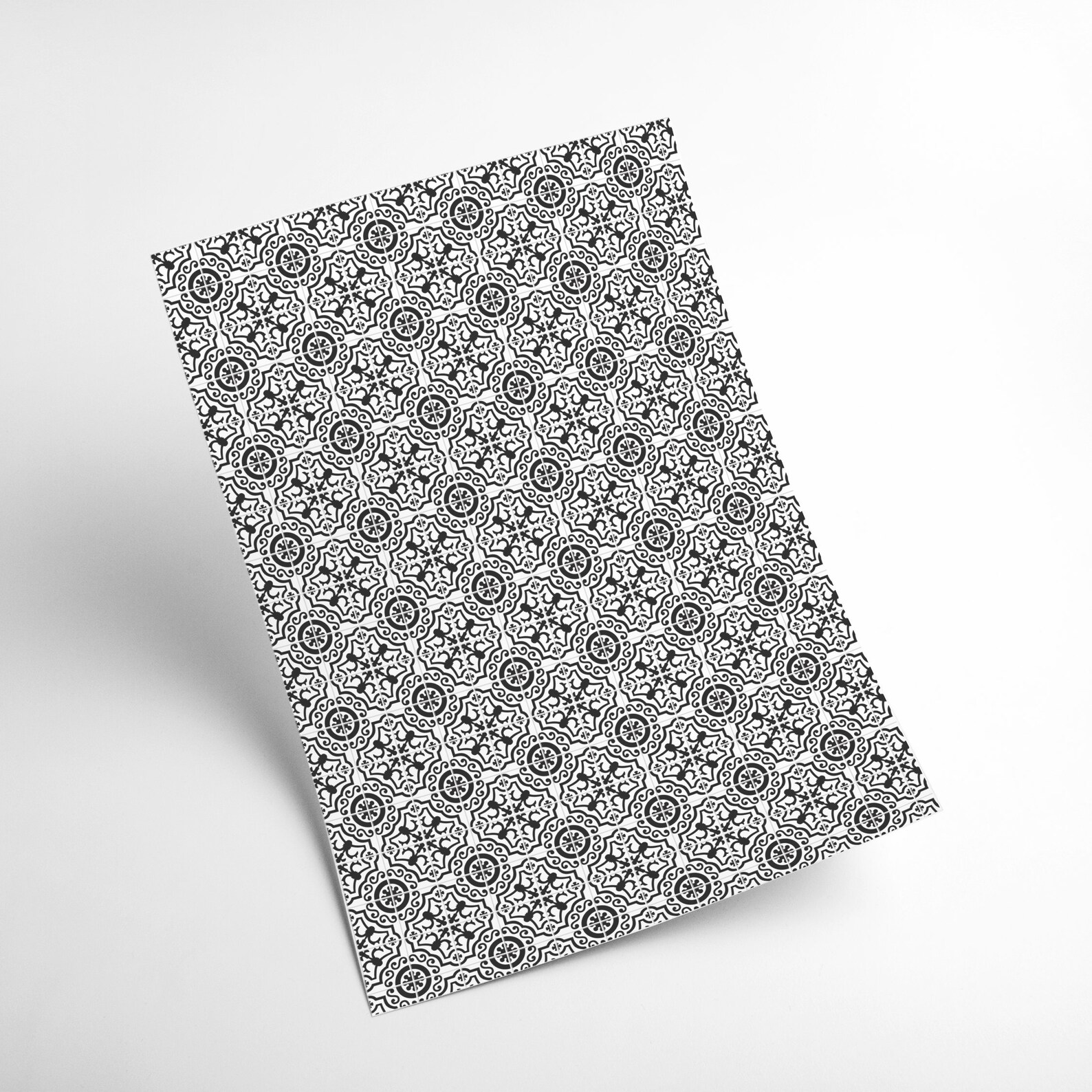 1:12 Dollhouse Flooring Printable Download - Farmhouse Black Scroll ...