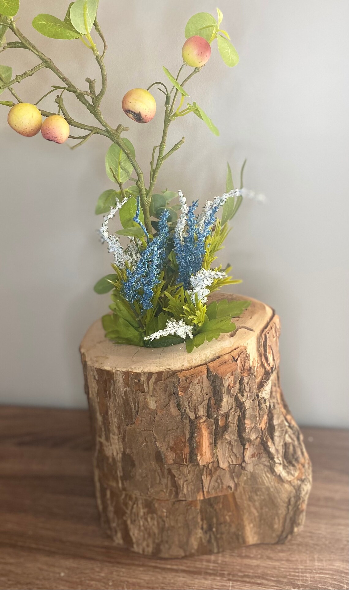 Rustic Log Planter Log Center Piece Rustic Flower Pot | Etsy