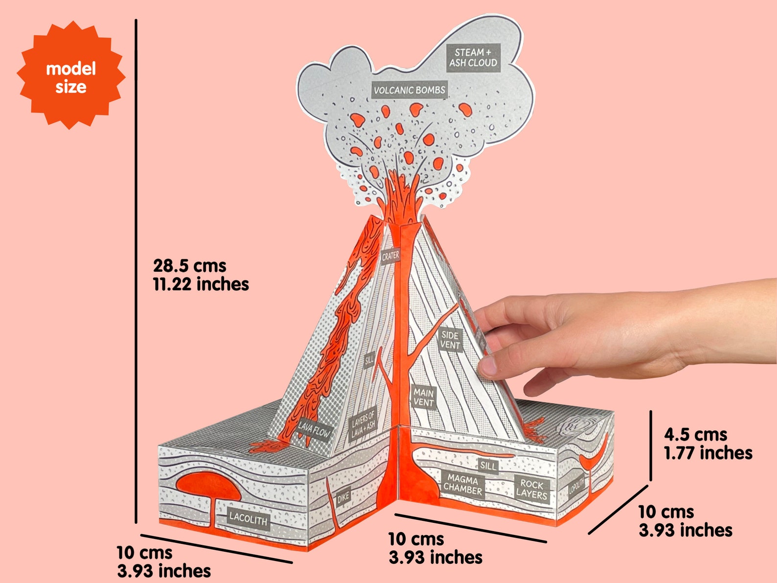 VOLCANO MODEL - Printable Paper Diorama. Make It Yourself School ...