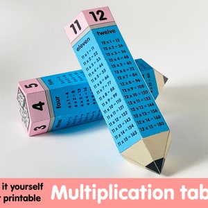 MULTIPLICATION TABLE PENCILS - Printable Paper Model to Make at Home or ...