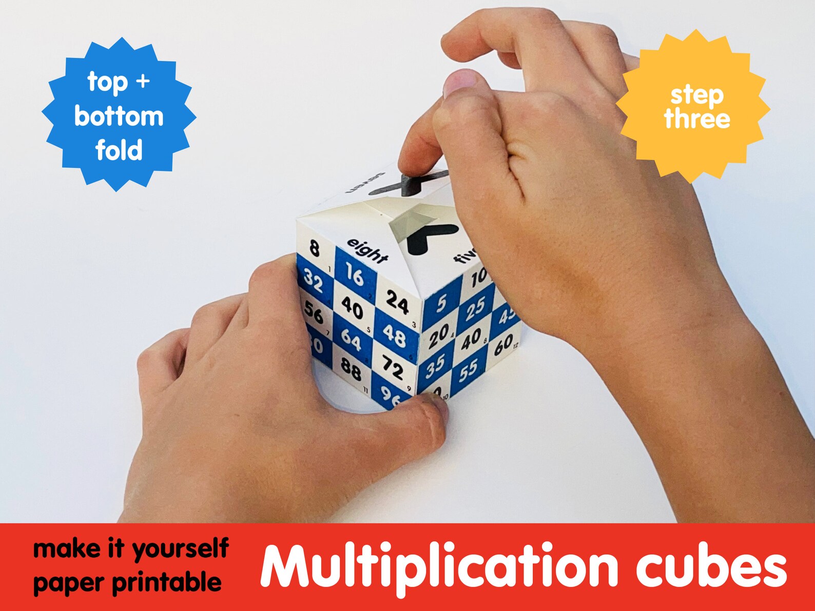 MULTIPLICATION TABLE CUBES - Printable Paper Model to Make at Home or ...