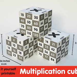 MULTIPLICATION TABLE CUBES - Printable Paper Model to Make at Home or ...