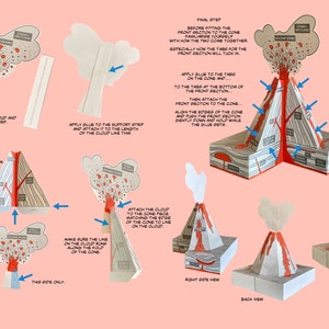 VOLCANO MODEL - Printable Paper Diorama. Make It Yourself School ...