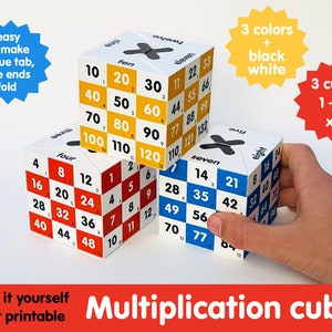 MULTIPLICATION TABLE CUBES - Printable Paper Model to Make at Home or ...