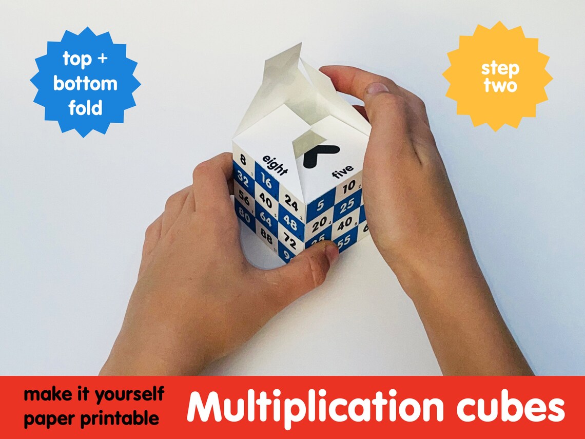 MULTIPLICATION TABLE CUBES Printable Paper Model to Make at - Etsy