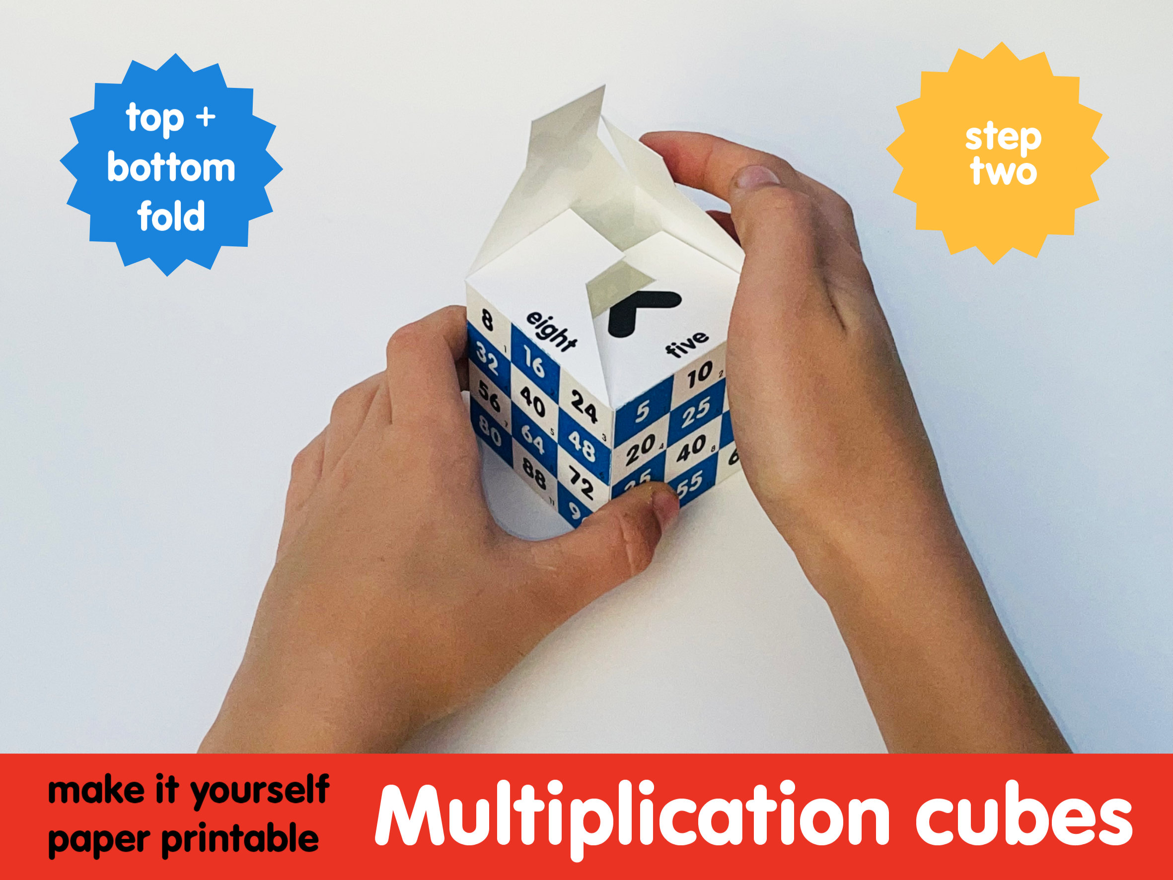 MULTIPLICATION TABLE CUBES - Printable Paper Model to Make at Home or ...